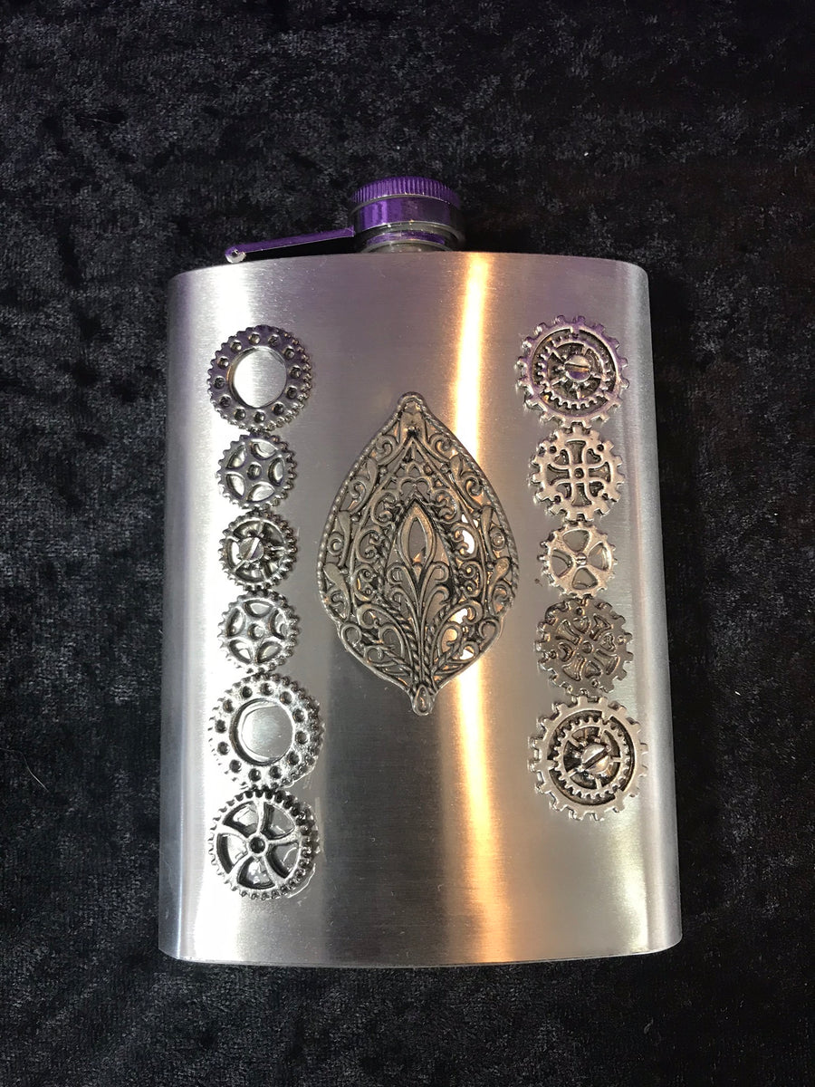 Stainless Steel Steampunk Flask – Kalmanson Creations Studio